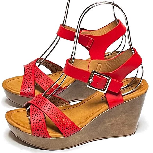 Shoes | New Red Platform Wedge Sandals | Poshmark